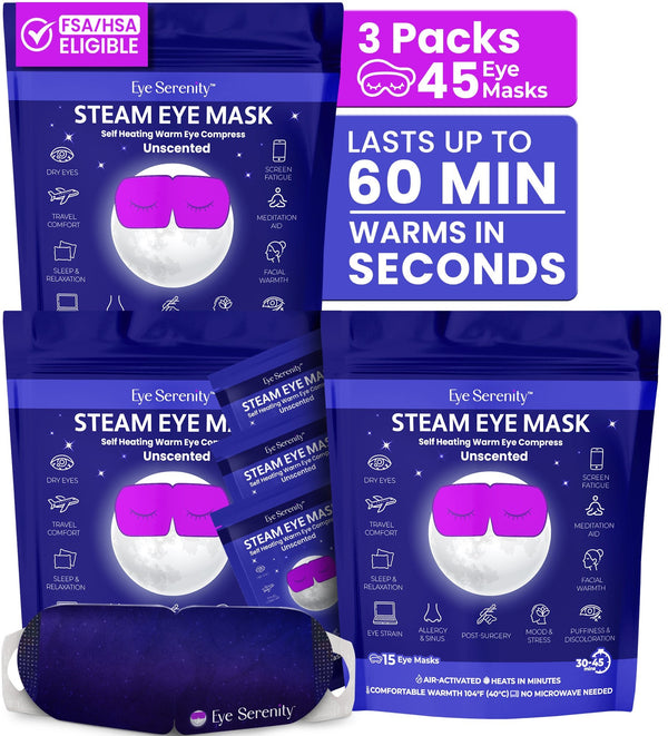 Eye Serenity Steam Eye Mask for Dry Eyes, Puffiness, Travel Relaxation ...